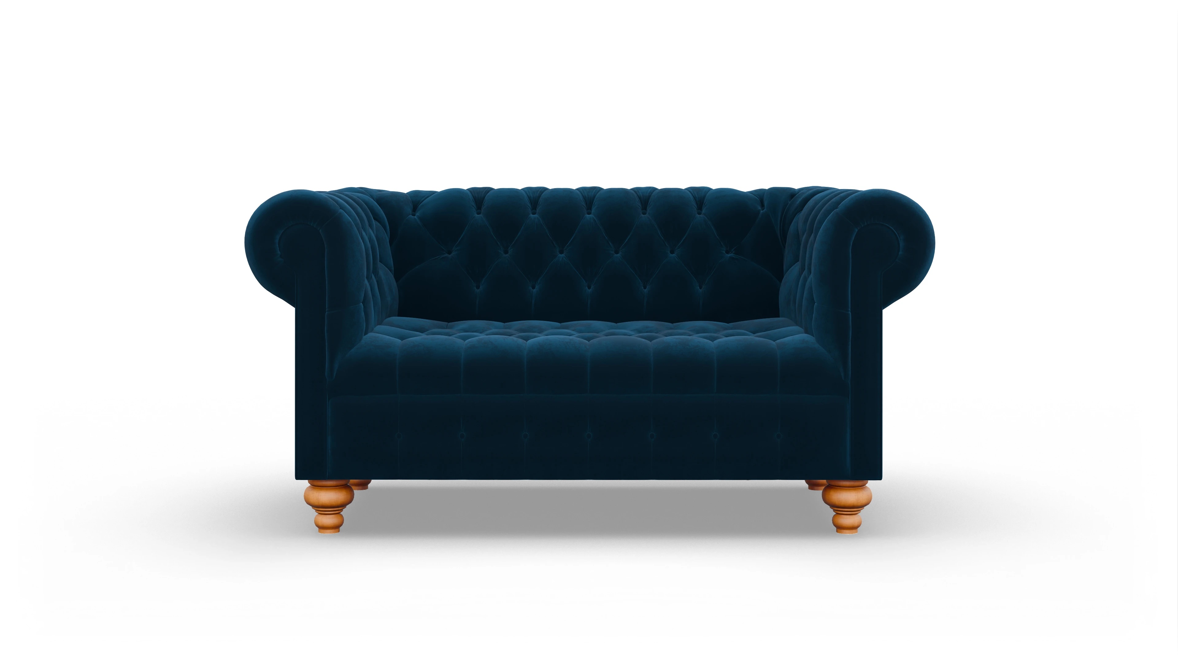 Chesterfield Samt Sofa Liberty Samt blau VON WILMOWSKY